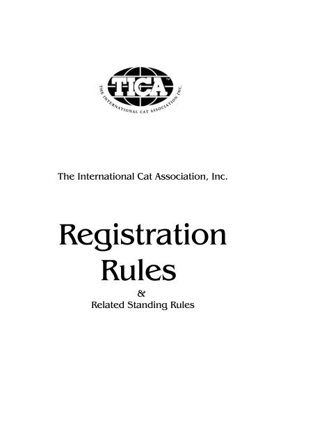 Registration Rules - TICA