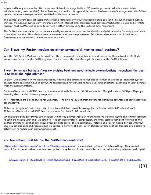 SailMail Cape Town South