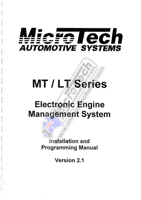 MT/LT User Manual - Microtech EFI
