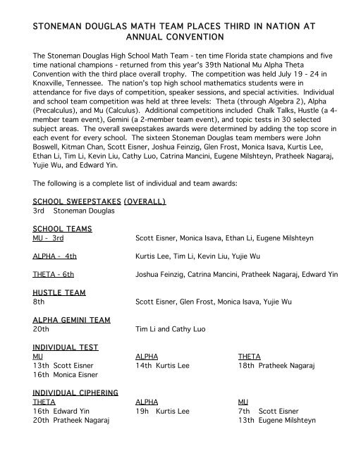 STONEMAN DOUGLAS MATH#DF92E