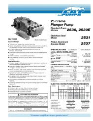 230, 240, 270 Triplex Plunger Pump Data Sheet - Cat Pumps