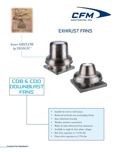 EXHAUST FANS CDB & CDD DOWNBLAST FANS