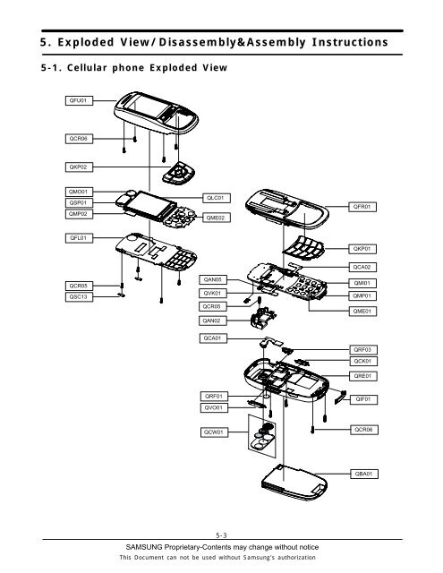 5. Exploded View/Disassembly&Assembly Instructions