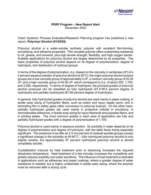 PERP Program - ChemSystems