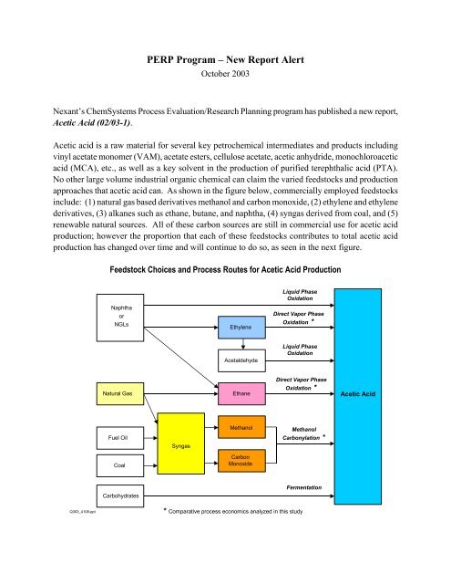 PERP Program – New Report Alert - ChemSystems