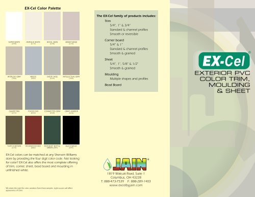 EX-Cel Color Palette - Jain Americas, Inc.