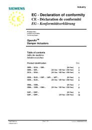 Declaration of conformity CE - Déclaration de conformité EG - Siemens