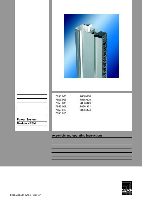 Assembly and operating instructions Power System Module ... - Rittal