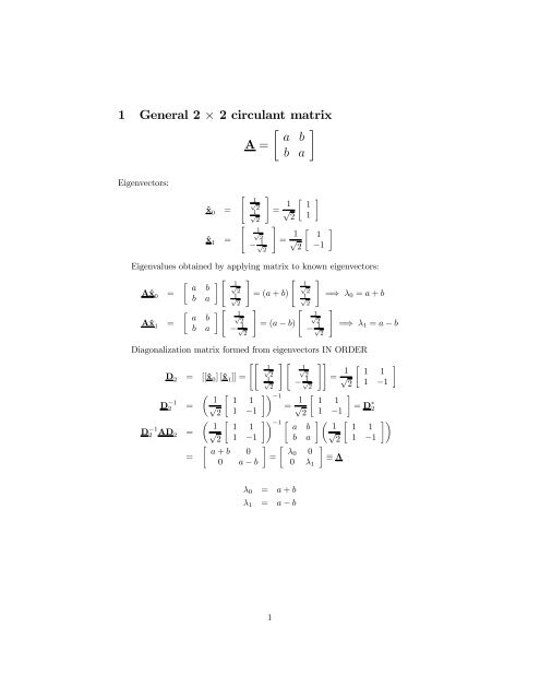 Diagonalization Of Circulant Matrices