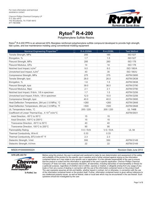 Ryton R-4-200 - Chevron Phillips Chemical Company