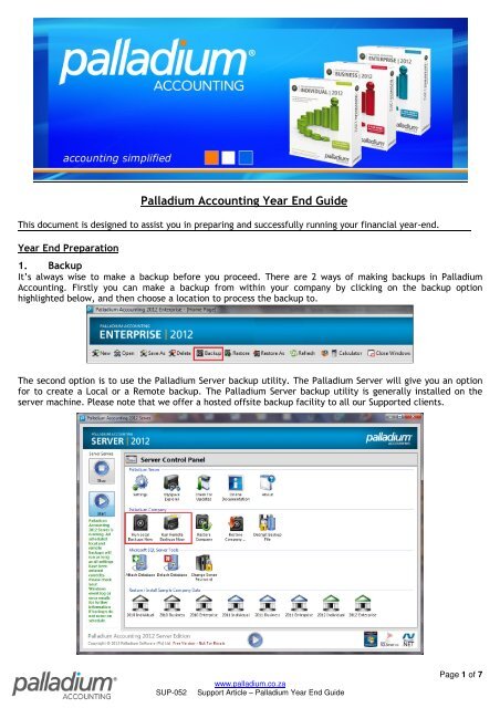 Palladium Accounting Year End Guide