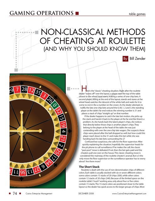 Gaming operations - Bill Zender and Associates