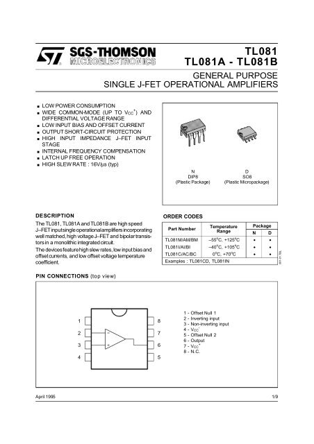 TL081 TL081A - TL081B - Die Elektronikerseite