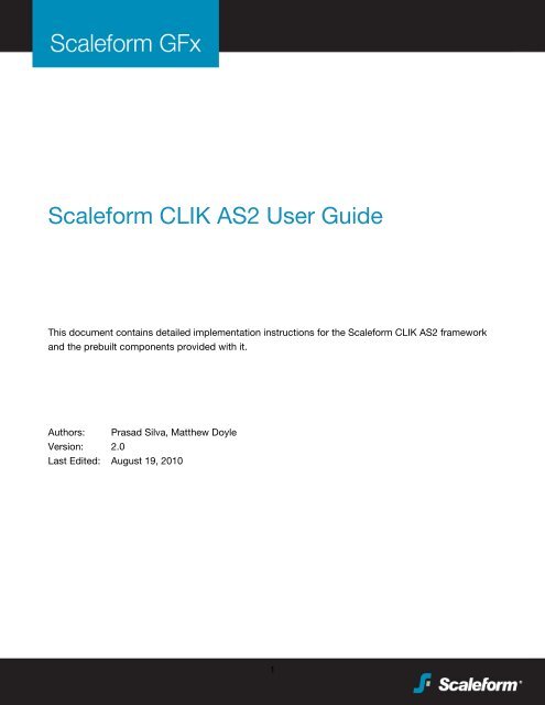 Scaleform CLIK Users Guide - Autodesk Gameware