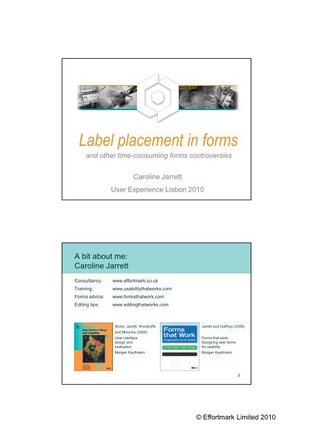 Label placement in forms - Forms that work