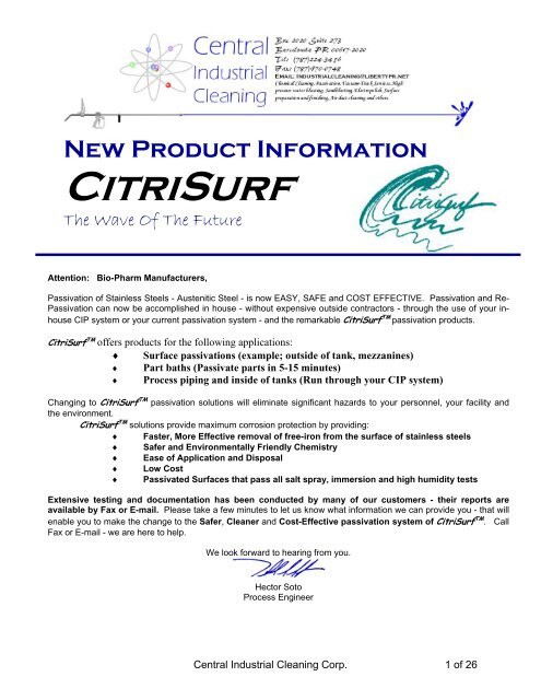 Citrisurf Product Information Book - INCLESO