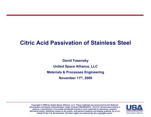 Citric Acid Passivation Of Stainless Steel - C3P
