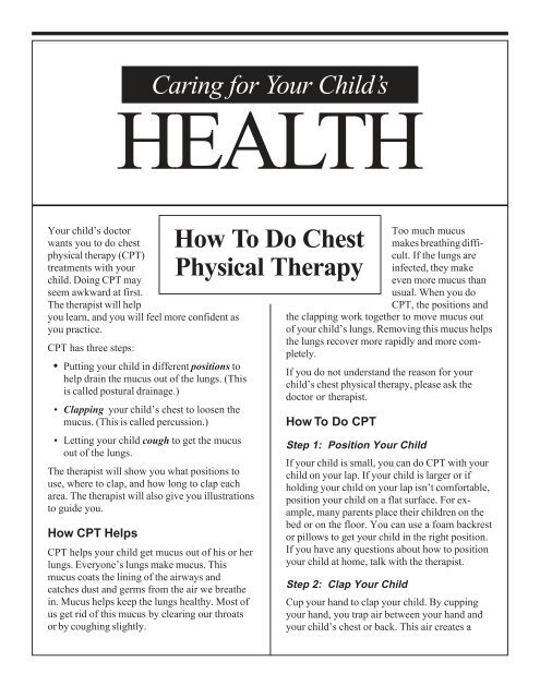 Caring for Your Child's How To Do Chest Physical Therapy