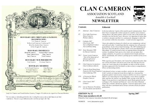 CLAN CAMERON - The Clan Cameron Association Scotland.