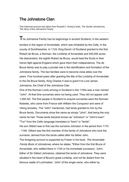 The Johnstone Clan - The Waugh Family