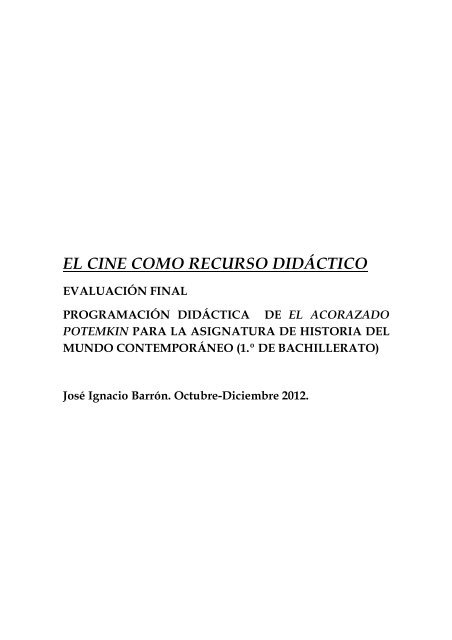 EL CINE COMO RECURSO DIDÁCTICO - Ministerio de Educación