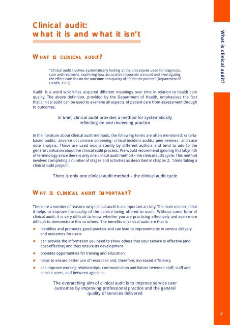 Clinical audit: what it is and what it isn what it is and what it isn't