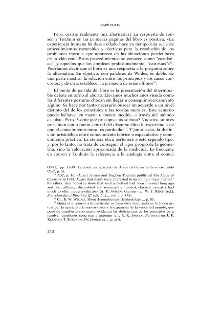 LA CASUÍSTICA EN BIOÉTI