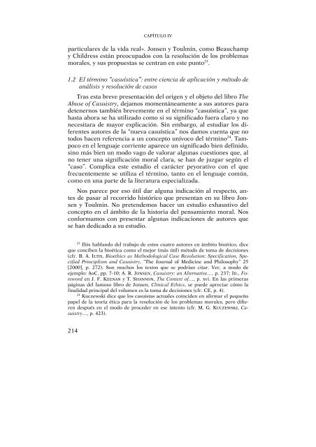 LA CASUÍSTICA EN BIOÉTI