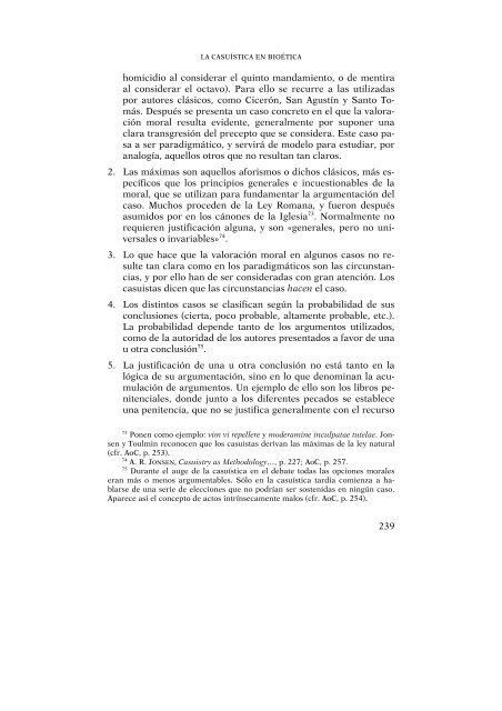 LA CASUÍSTICA EN BIOÉTI