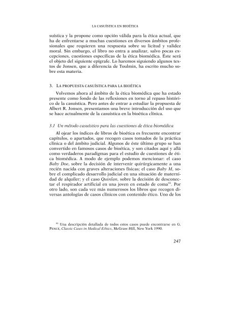 LA CASUÍSTICA EN BIOÉTI