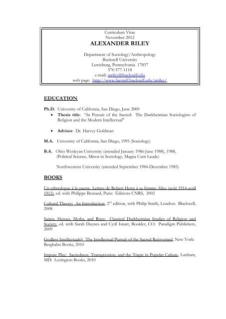 alexander riley - Bucknell University