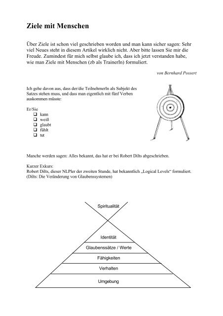 Ziele mit Menschen - Bernhard Possert