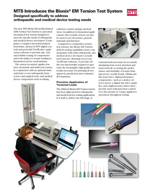 MTS Introduces the Bionix® EM Torsion Test System - Elhys.com.pl