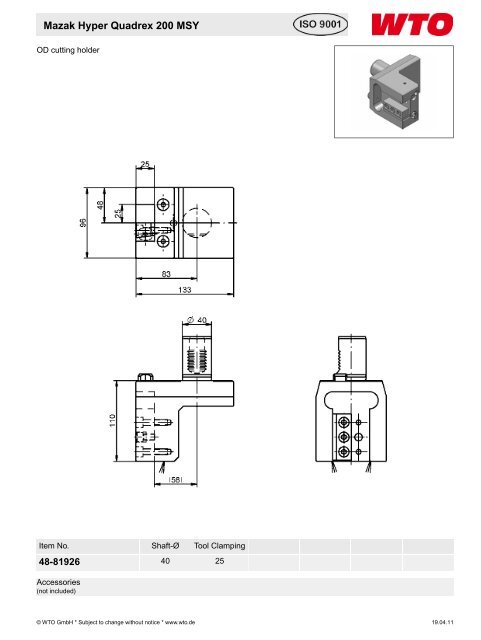 Mazak Hyper Quadrex 200 MSY DIM - Dimac Tooling