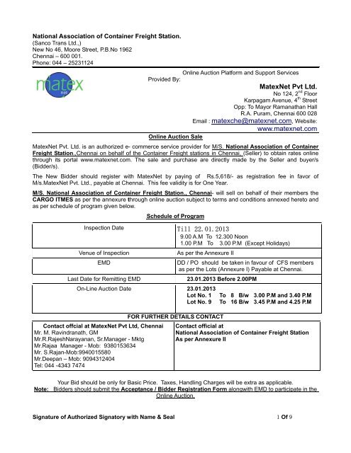 revised catalogue - Matexnet