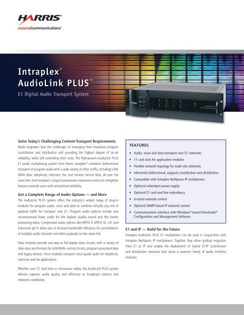 Intraplex® AudioLink PLUS™