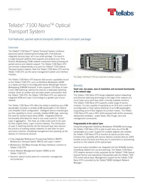 Tellabs 7100 Nano Optical Transport System