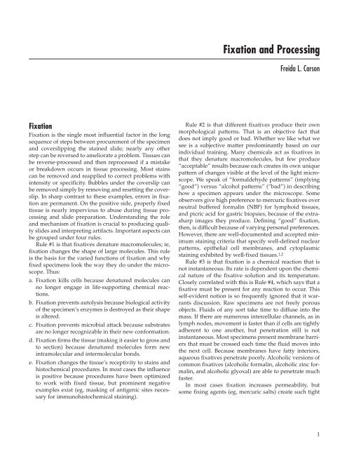Fixation and Processing - College of American Pathologists