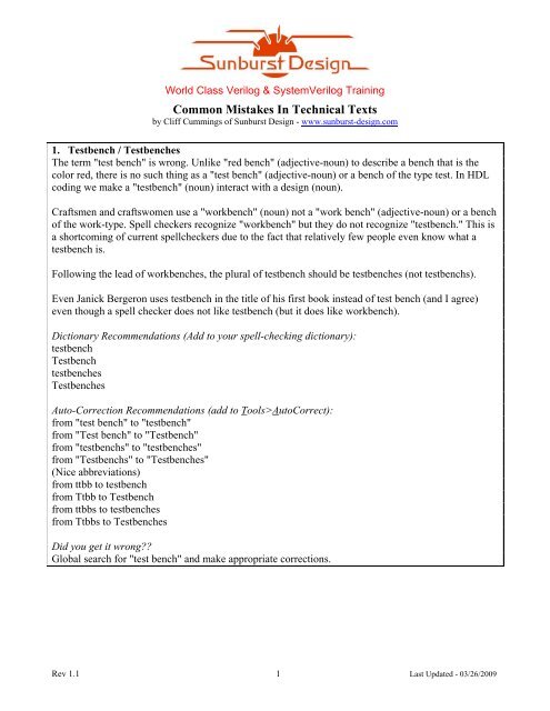 Common Mistakes In Technical Texts - Sunburst Design