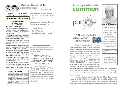 Common Purpose Scam - Despatch Magazine Home Page