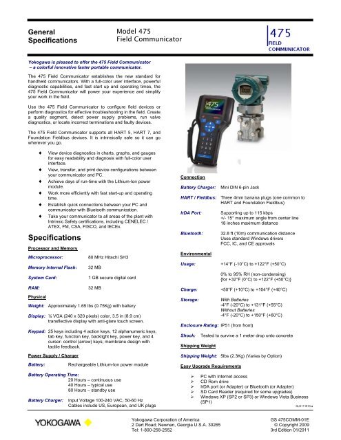 Field Communicator - Yokogawa