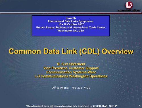 Common Data Link (CDL) - IDLS