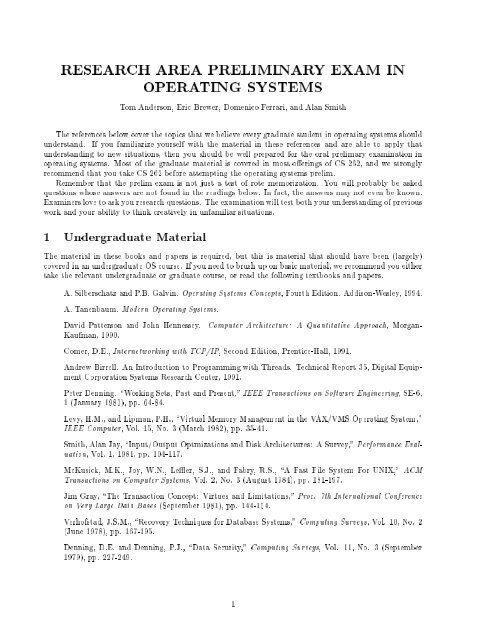 Operating System Concepts Fourth Edition