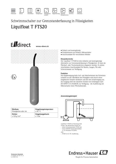 Liquifloat T FTS20 - CH - E-direct Shop Endress+Hauser Deutschland