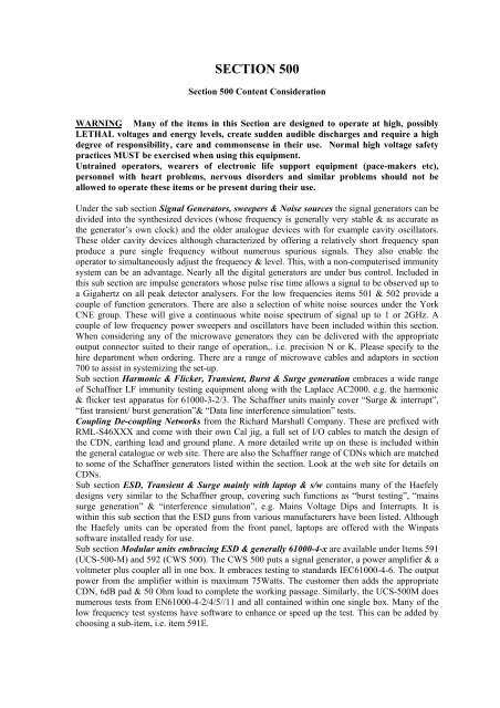 SECTION 500 - EMC Hire