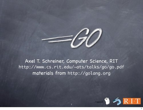 Axel T. Schreiner, Computer Science, RIT - Department of Computer ...