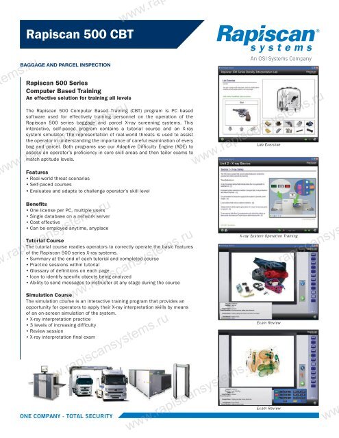 Rapiscan 500 CBT .rapiscansystems.ru www.rapiscansyste www ...