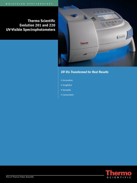 Thermo Scientific Evolution 201 and 220 UV-Visible - INTERTECH ...