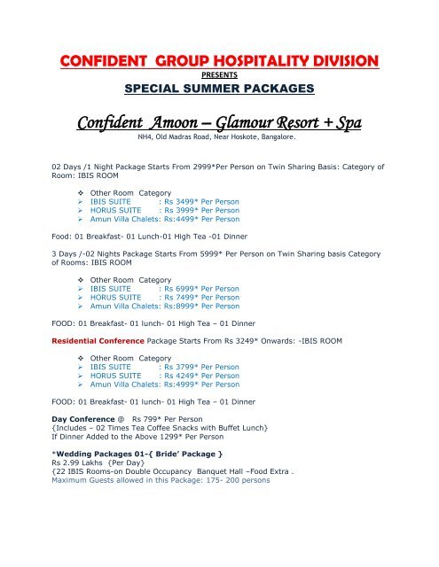 Confident Amoon – Glamour Resort + Spa - Confident Group