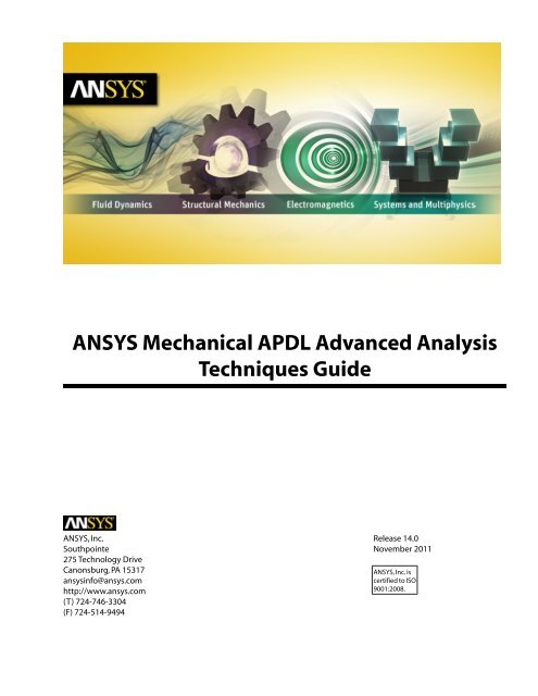 Mechanical APDL Advanced Analysis Techniques Guide - Ansys